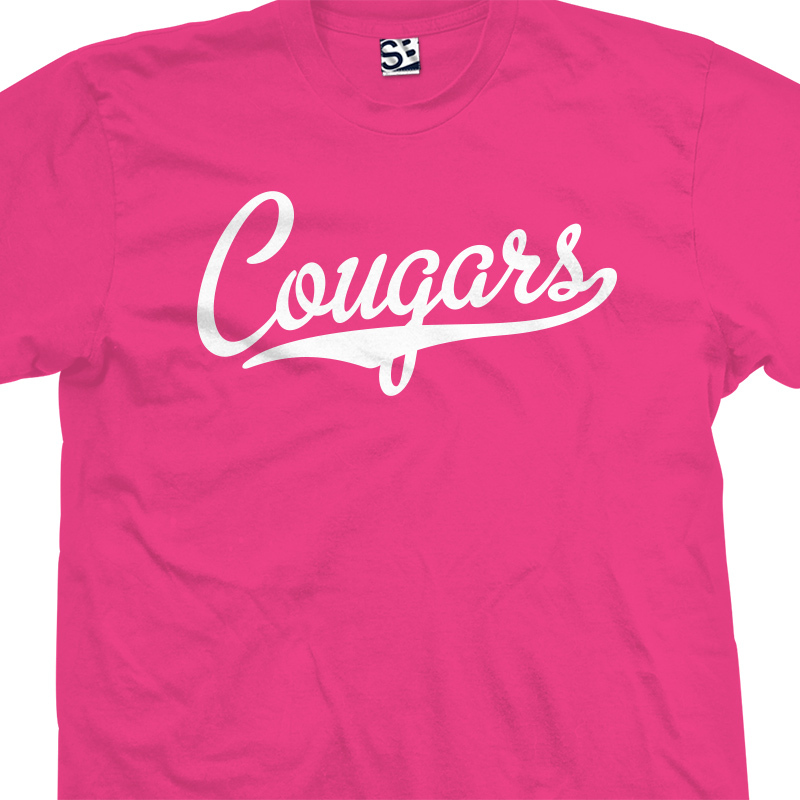 Cougars Script Tail Shirt | High School Sports Football Team | All Size & Colors | eBay