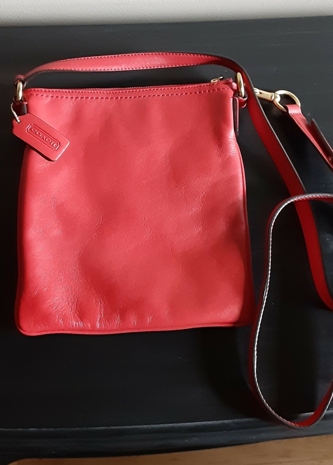 Coach Red Leather Cross-Body Bag - Women's Mint Condi… - Gem