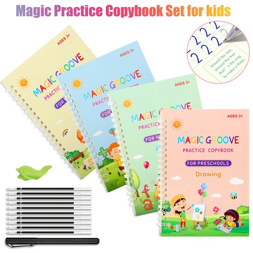 16Pcs Magic Reusable Practice Copybook Set English Number Calligraphy ...