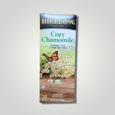 Bigelow Cozy Chamomile herbal tea, 28 standard tea bags/Box, dispenser ...