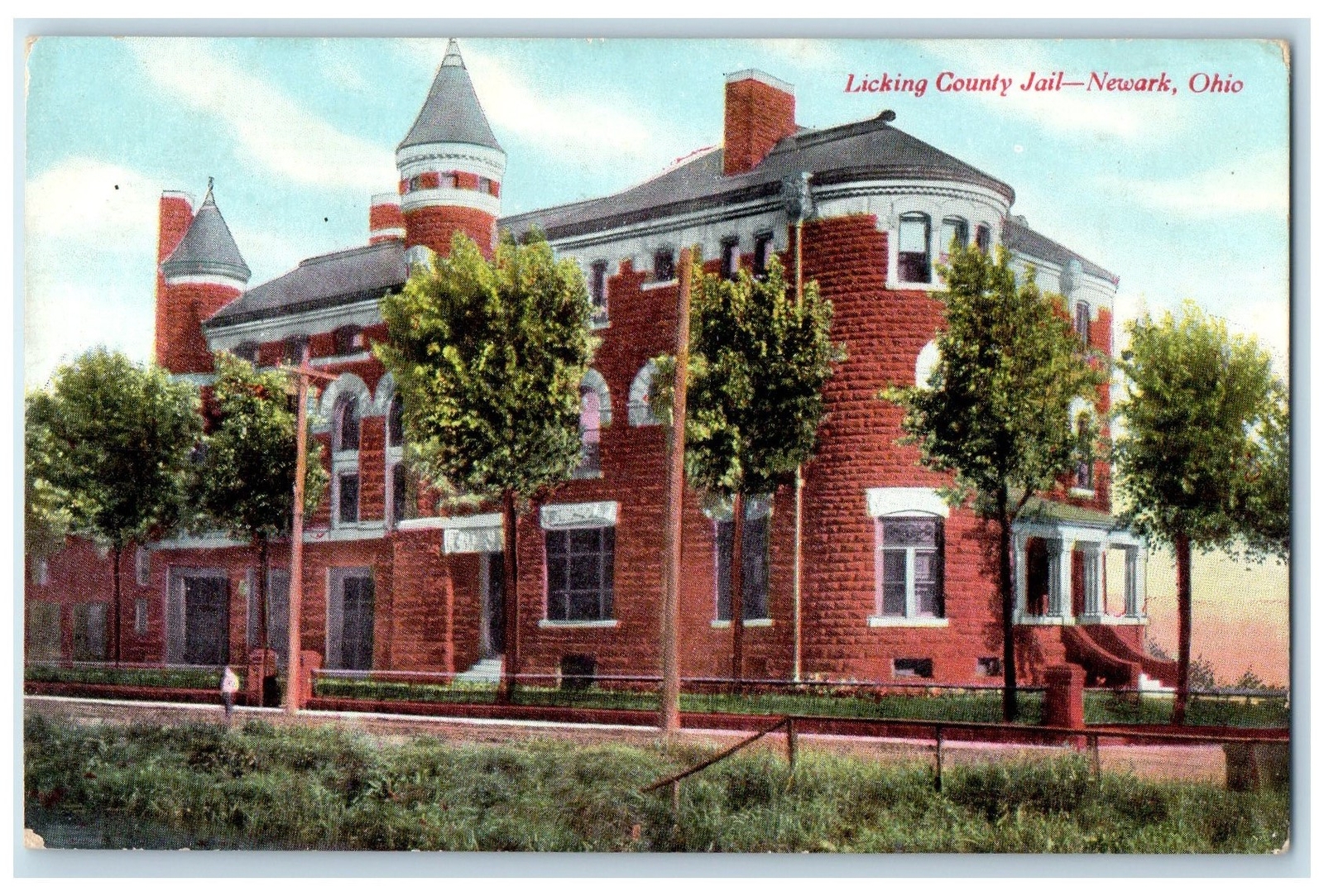 Newark Ohio OH Postcard Licking County Jail Building Exterior c1910's ...