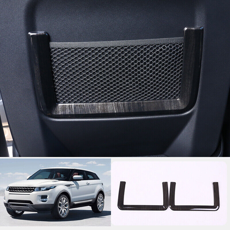 For Range Rover Evoque 2012-19 Dark Wood Grain Seatback Bag Mesh Pocket ...