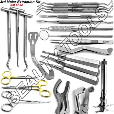 Dental Third 3rd Molar Extraction Kit Oral Surgery Root Elevators Lucas ...