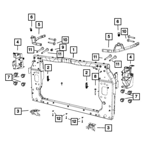 For Jeep Cherokee 19-20 Jeep 68438624AA Right Center Radiator Support ...