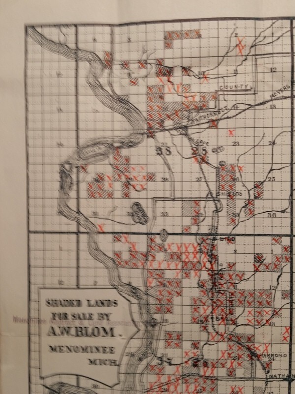 c1915 Shaded Lands for Sale by A.W. Blom Menominee MI Michigan Land ...