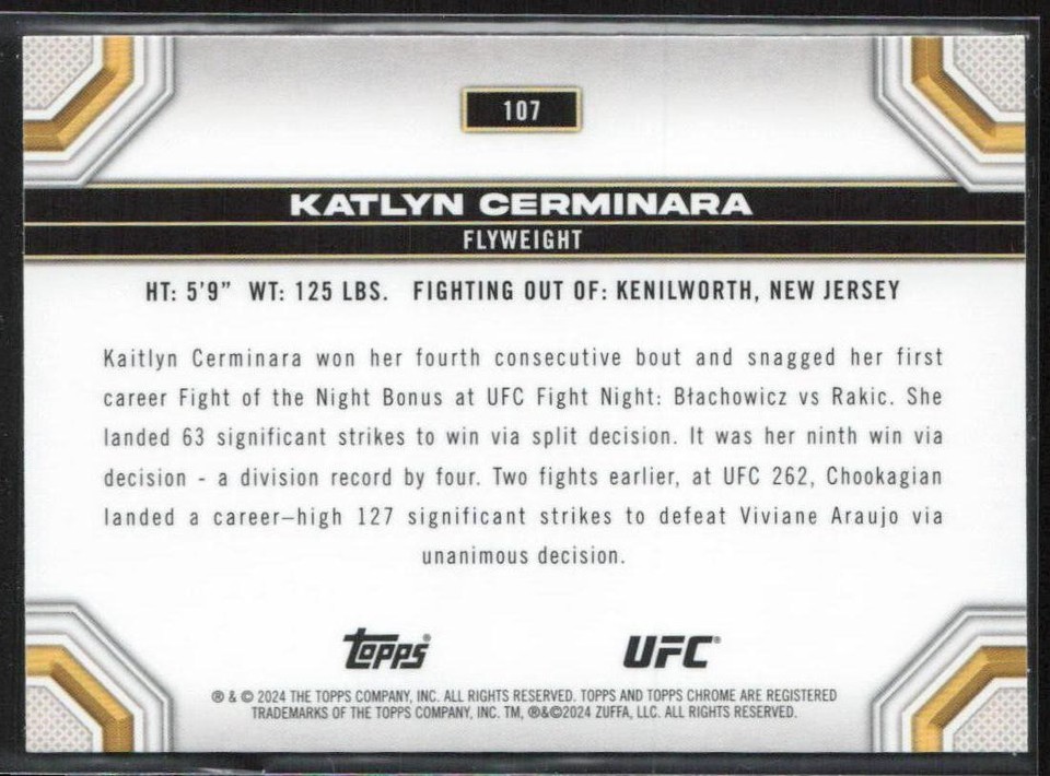 2024 Topps Chrome UFC #107 Katlyn Cerminara | eBay