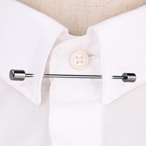 Men Collar Bar Pin Jewelry Decor Necktie Pins for Business Black 60mm ...