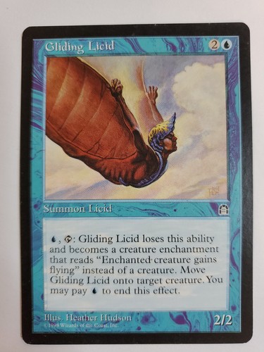 MTG Magic The Gathering Card Gliding LicidSummon Licid Blue Stronghold ...