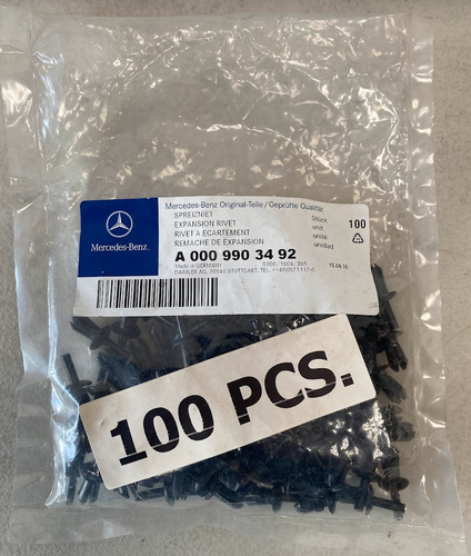 OEM Mercedes-Benz Bumper Cover Rivet (100) - #A 000 990 34 92 - Fits ...