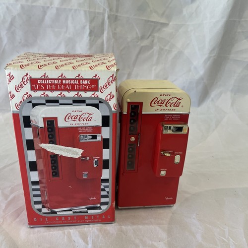 1994 Enesco Coca Cola Vending Machine Diecast Musical Bank Instructions ...