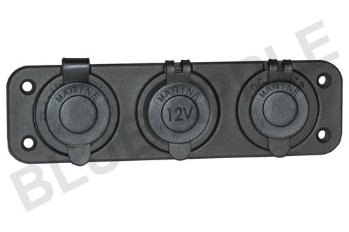 3 way 12V Accessory Plate Flush mount 2 Engel Fridge socket + 1 x ...