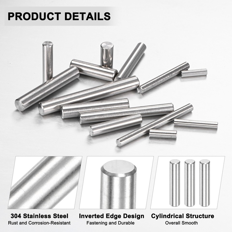 40-Pack 4 x 18 mm 316 Stainless Steel Dowel Pin for Metal Devices ...