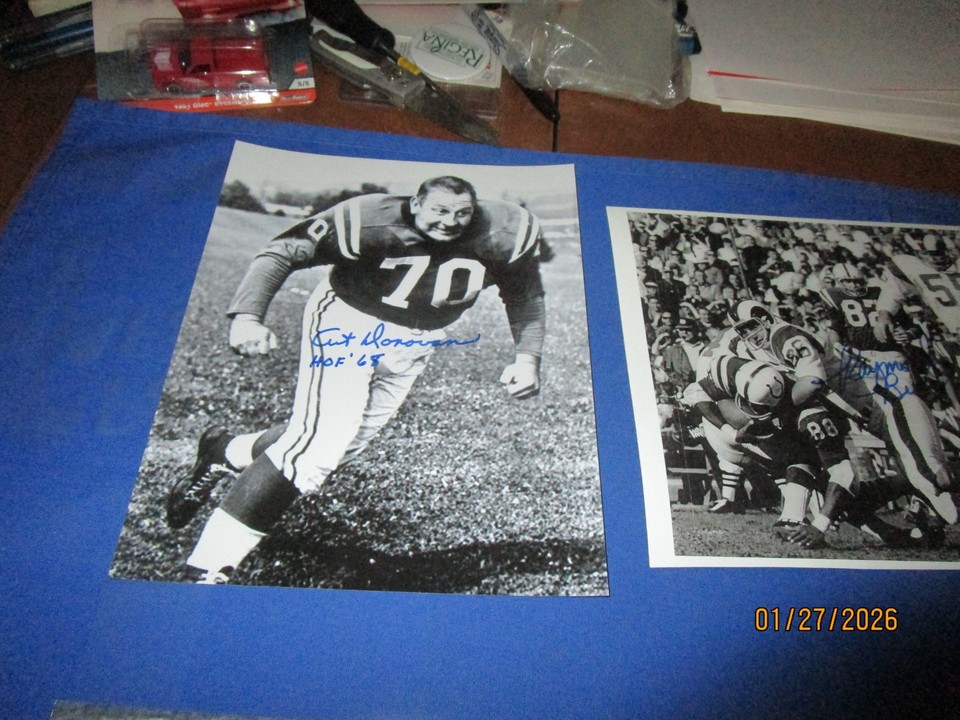 Baltimore Colts Signed Football Photo Lot (7) Lenny Moore Gino ...