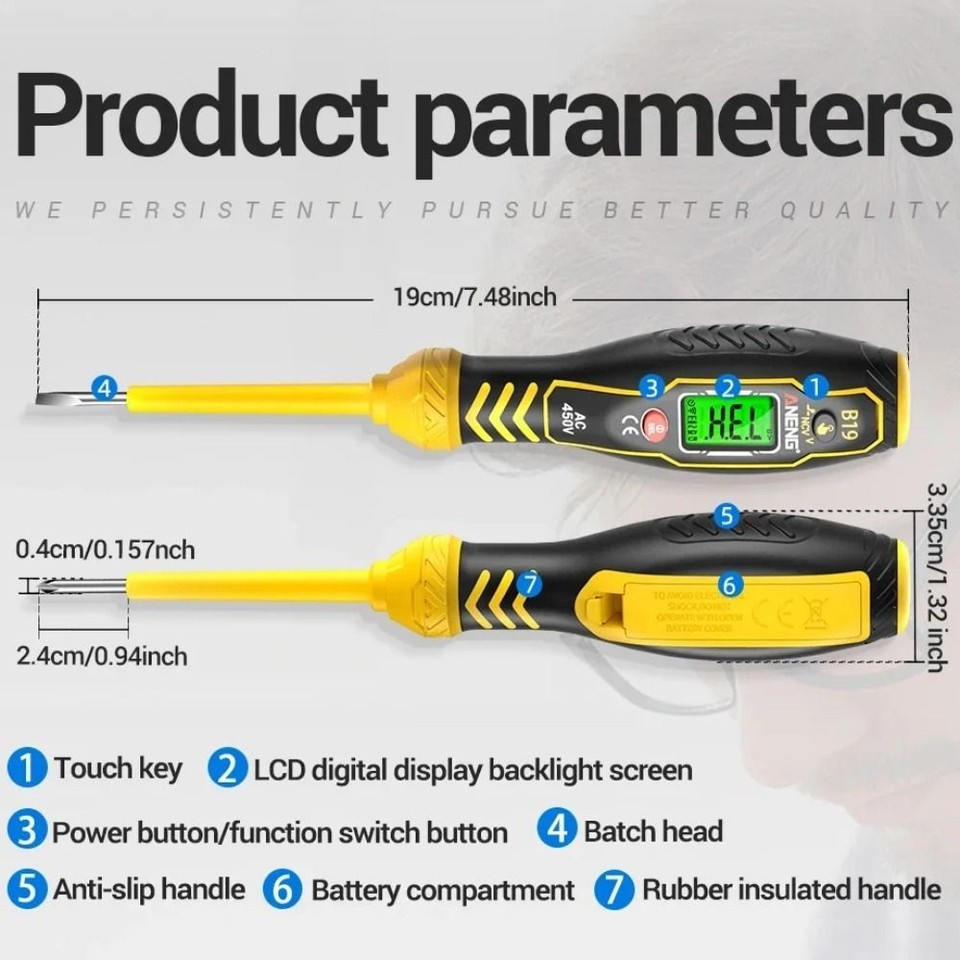 Buzzer Alarm Voltage Test Pen Cross/Word Screwdriver Tester | eBay ...