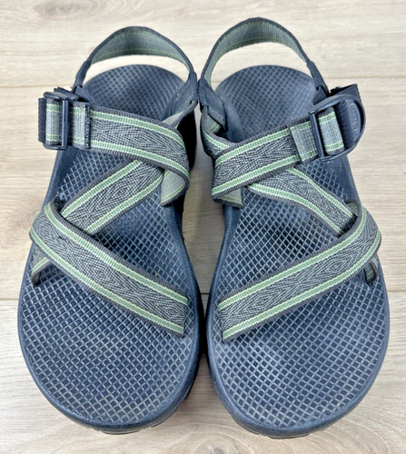 CHACO Men's Aztec Strap Buckle Sandals Size 8M Olive Green Brown Strap ...