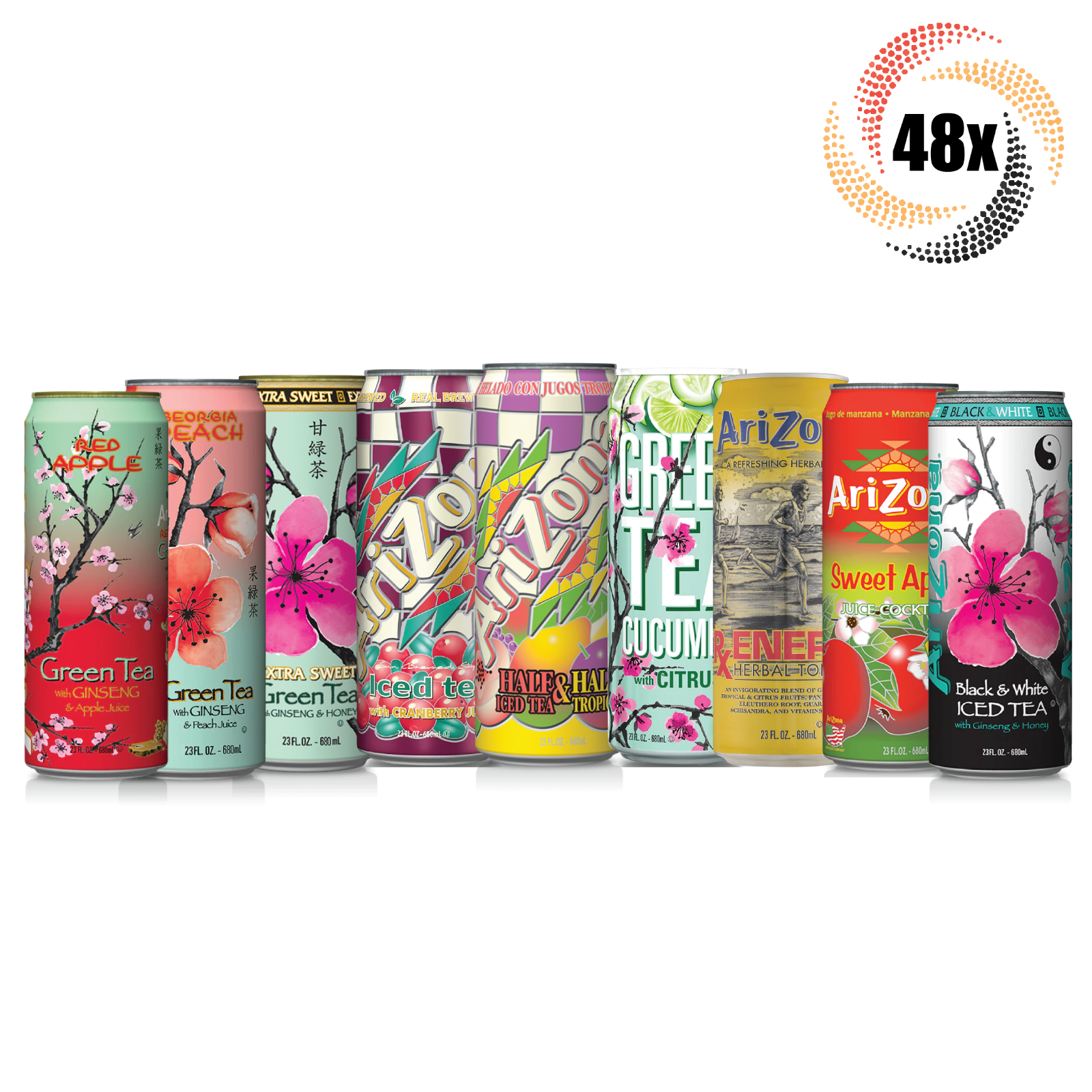 48x Cans Arizona Variety Flavors 23oz - Mix & Match Flavors! ( Fast ...