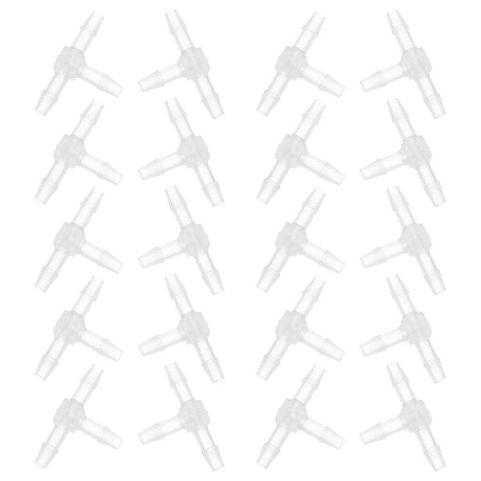 20pcs Hose Barb Reducing Fitting - OD 3.2mm Plastic Barbed Tee ...