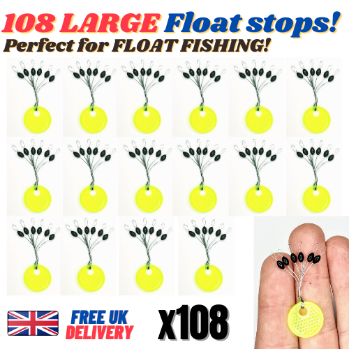 Line Float Stops Stoppers x 72 Large Fishing Rubber Buffer Line Braid ...