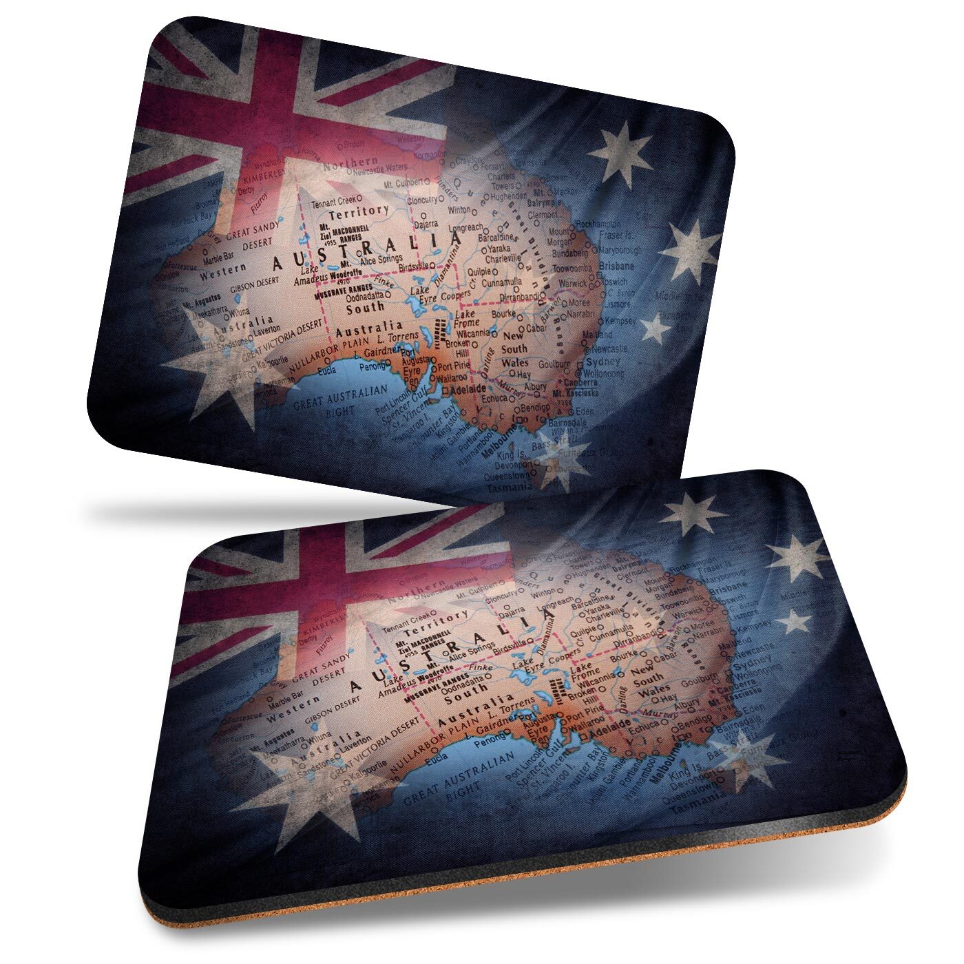 2x MDF Cork Placemat 29x21.5cm Australian Flag Map Australia #21170 | eBay