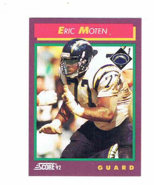 Eric Moten San Diego Chargers Guard #162 Score 1992 Football Card | eBay