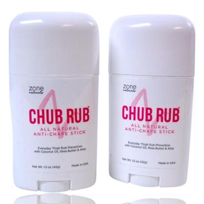 2-Pack, Chub Rub Zone Naturals Anti-Chafe Stick Red Bumps Thighs New ...