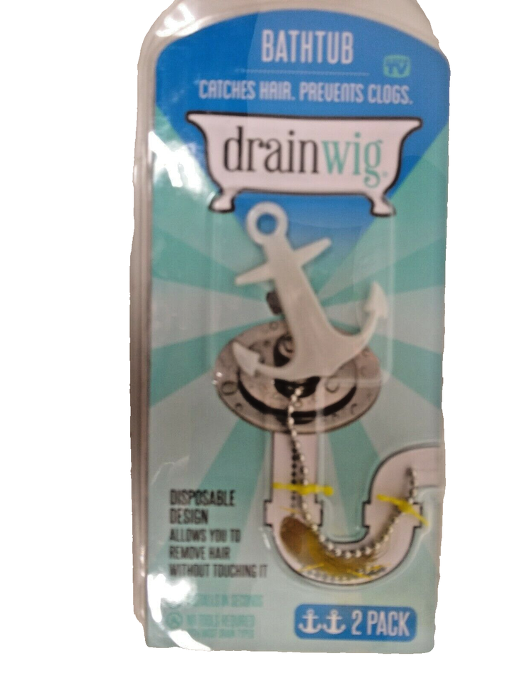 DrainWig Bathtub Drain 2 Pack Never Clean a Clogged Drain Again Hair ...