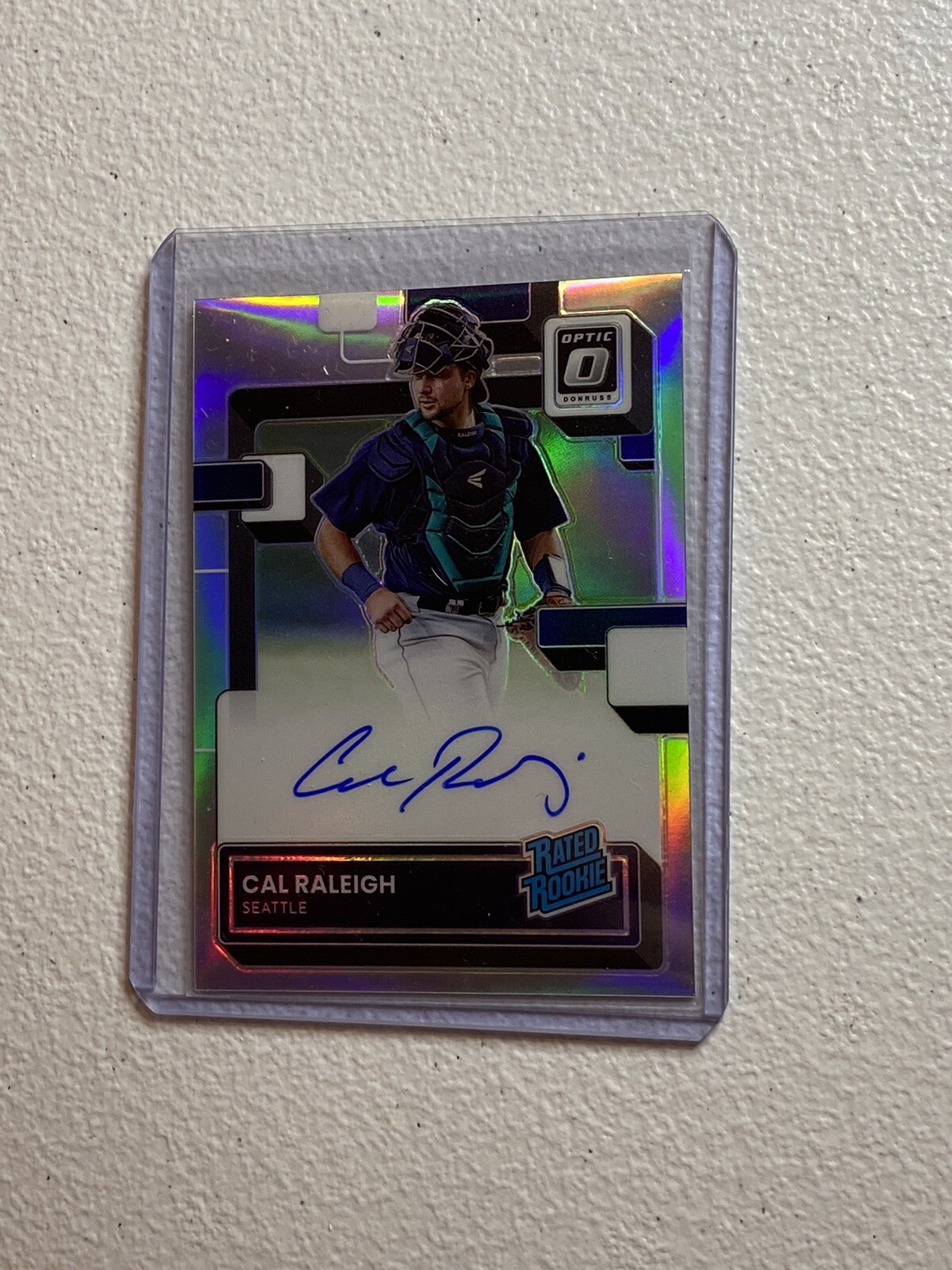 Cal Raleigh 2022 Panini Donruss Optic Rated Rookie Holo Auto Autograph ...