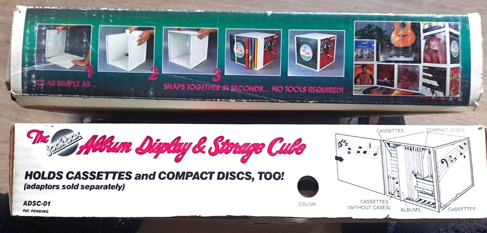 Vinyl Record Storage Vintage Album Display Cube case crate box shelf ...