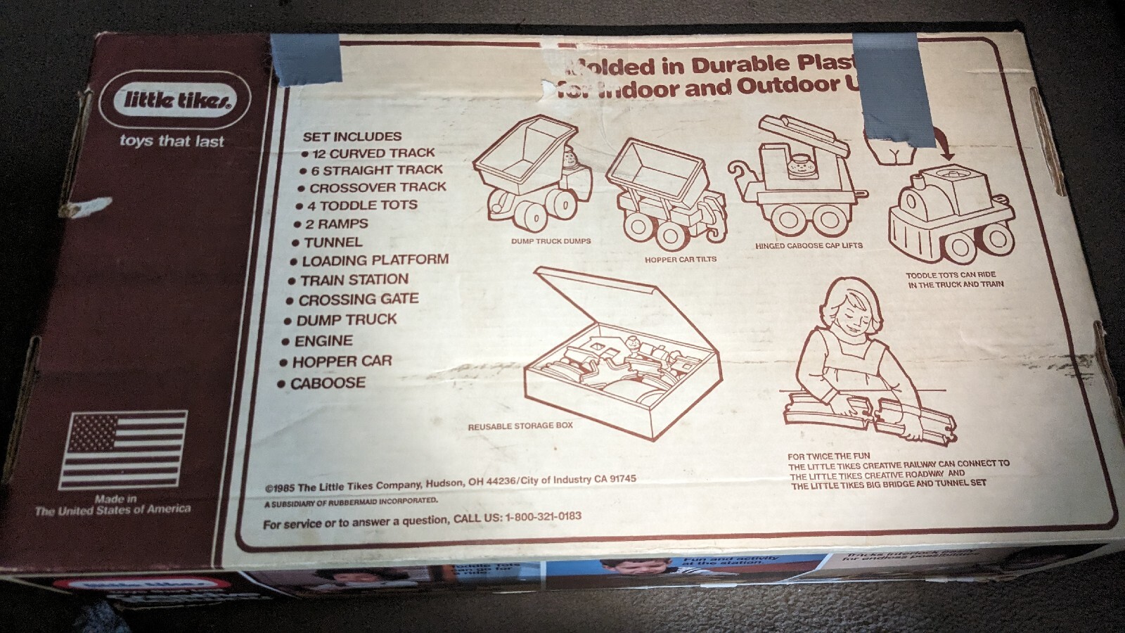 Vintage 1985 Little Tikes Creative Railway Roadway Station Dump Truck ...