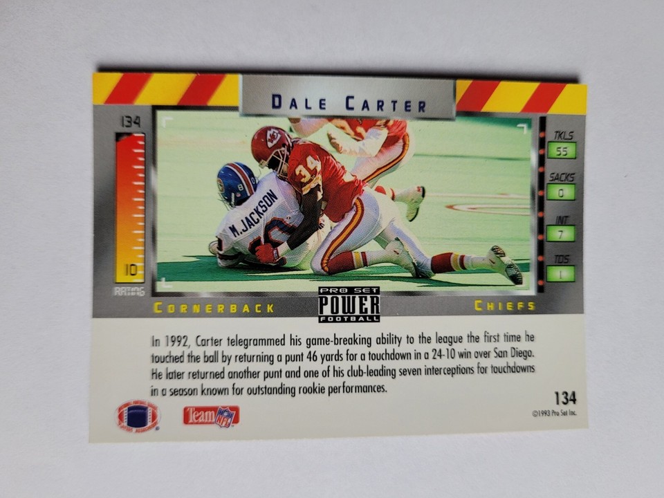 1993 Pro Set Power Football #134 Dale Carter | eBay