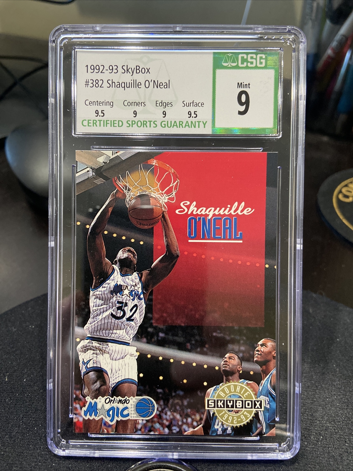 1992-93 Skybox Shaquille O'Neal Rookie Card RC #382 PSA 9 Orlando Magic ...
