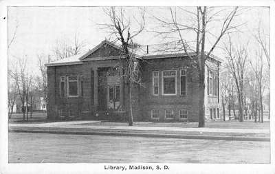 Madison South Dakota Library Exterior Street View Antique Postcard ...