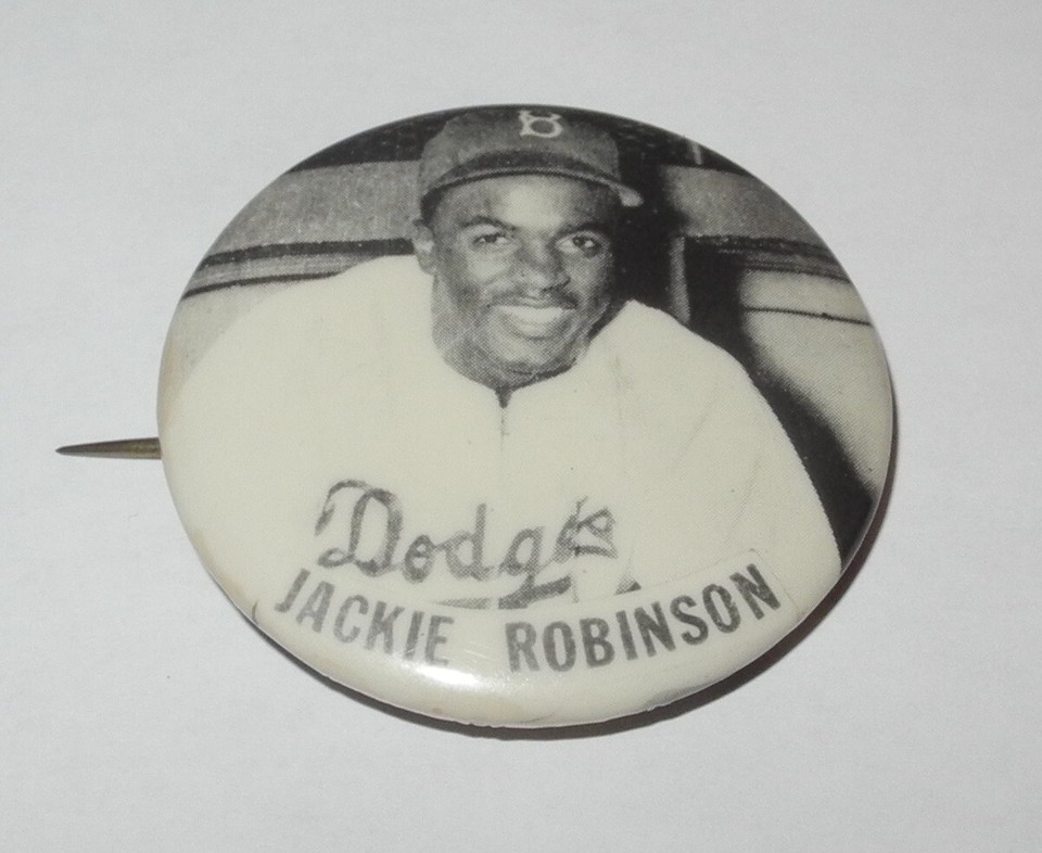 1947 Baseball Jackie Robinson Rookie Brooklyn Dodgers Pin Button ...