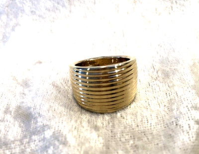 ETERNA GOLD 14K YELLOW GOLD STRIPE TEXTURED RING, SIZE 7 (M4223G-23) | eBay