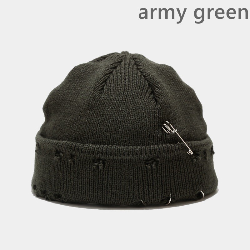 UK Men Women Knitted Cap Pin Skullcap Sailor Beanie Brimless Hat Hip ...