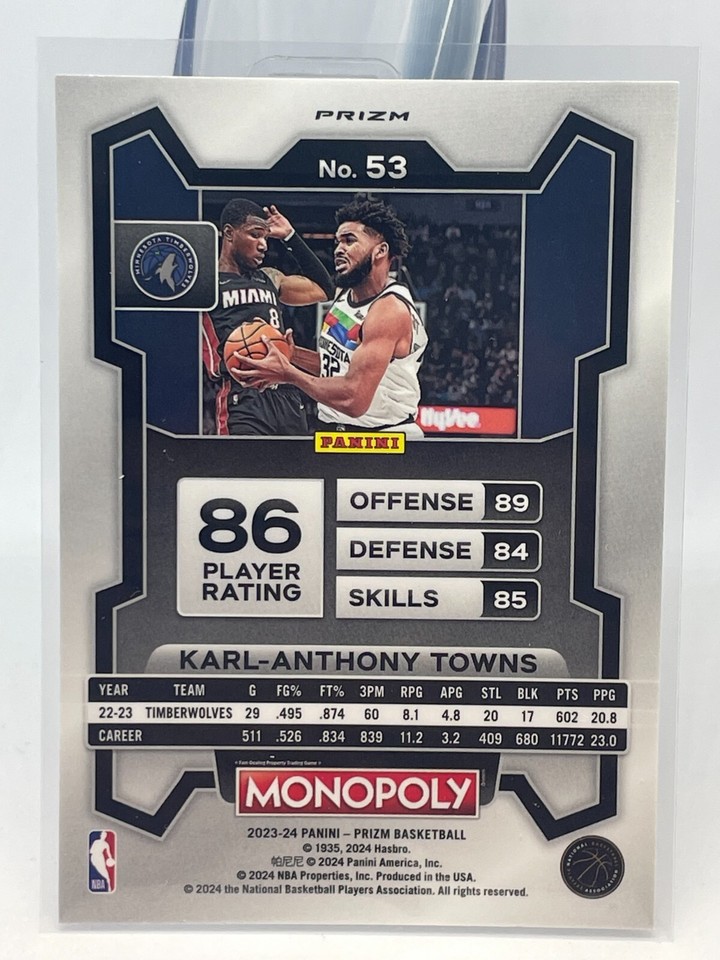 2023-24 Panini Prizm Monopoly Purple #53 Karl-Anthony Towns | eBay
