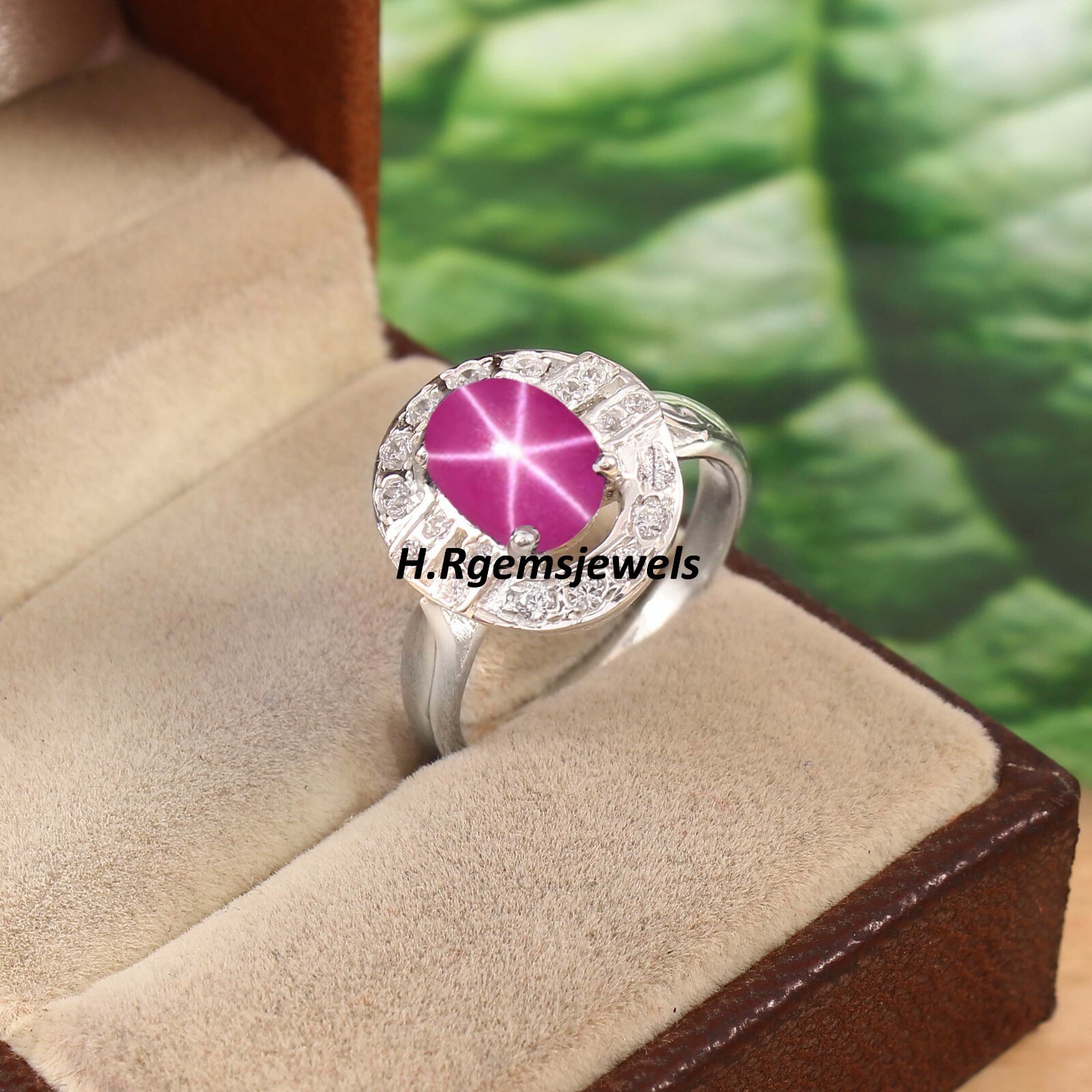 Star Ruby Ring Lab Created Pink Lindy Star Ring Women Ring Engagement Ring | eBay