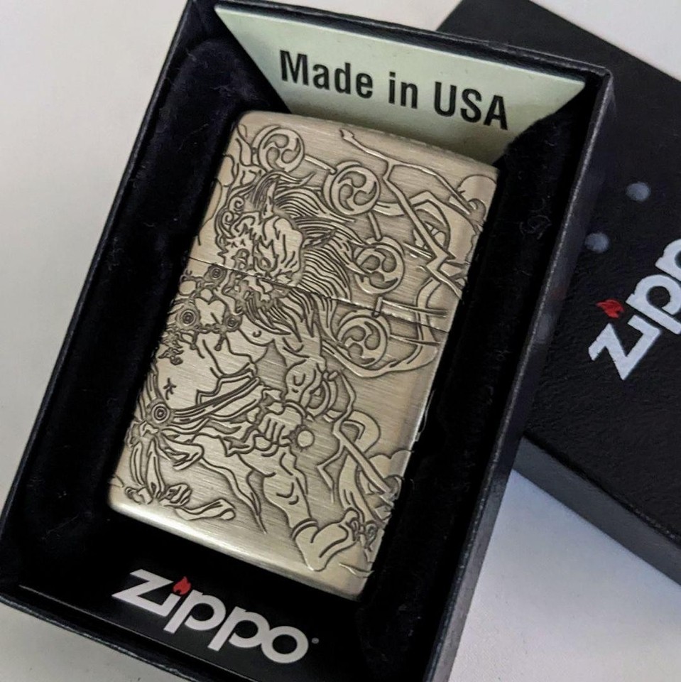 Zippo Lighter 10 Fujin Raijin new 4-sided processed nickel Japanese ...