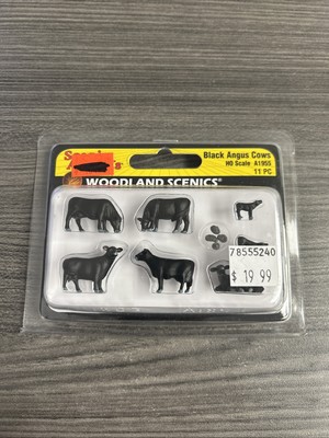 Woodland Scenics HO Scale A1955 Black Angus Cows 11 PC | eBay
