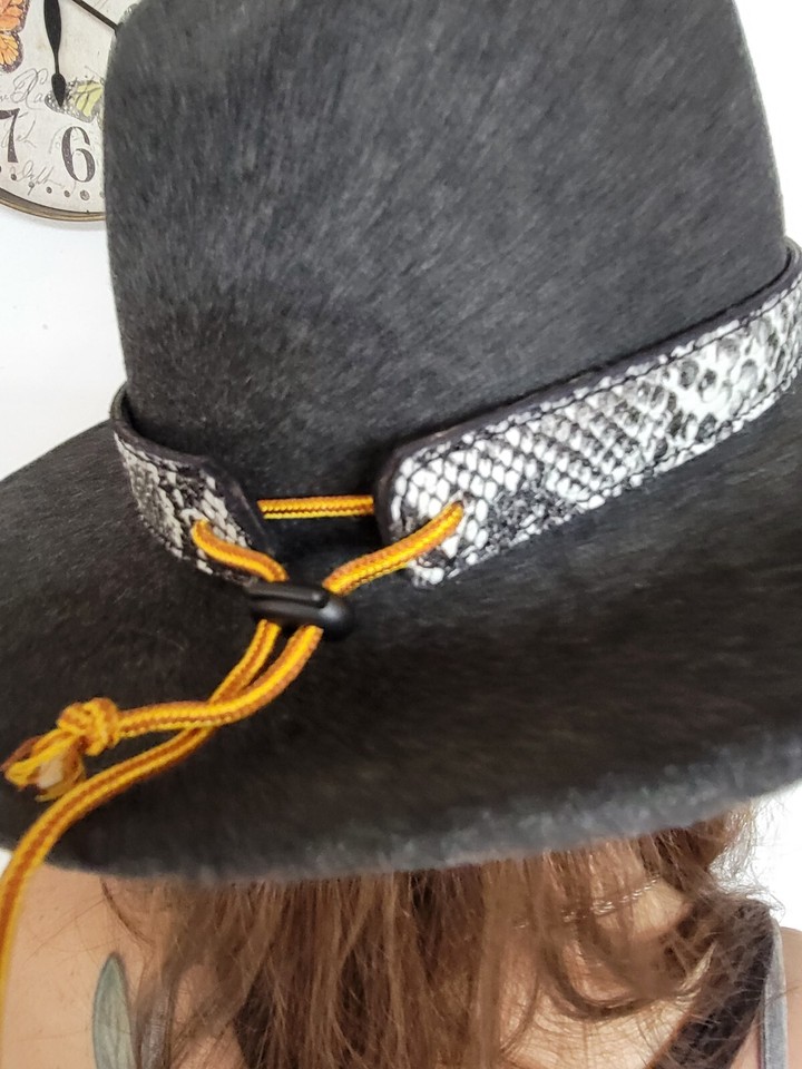 Faux Leather Pyton hatband snake skin adjustable Western cowboy cowgirl ...