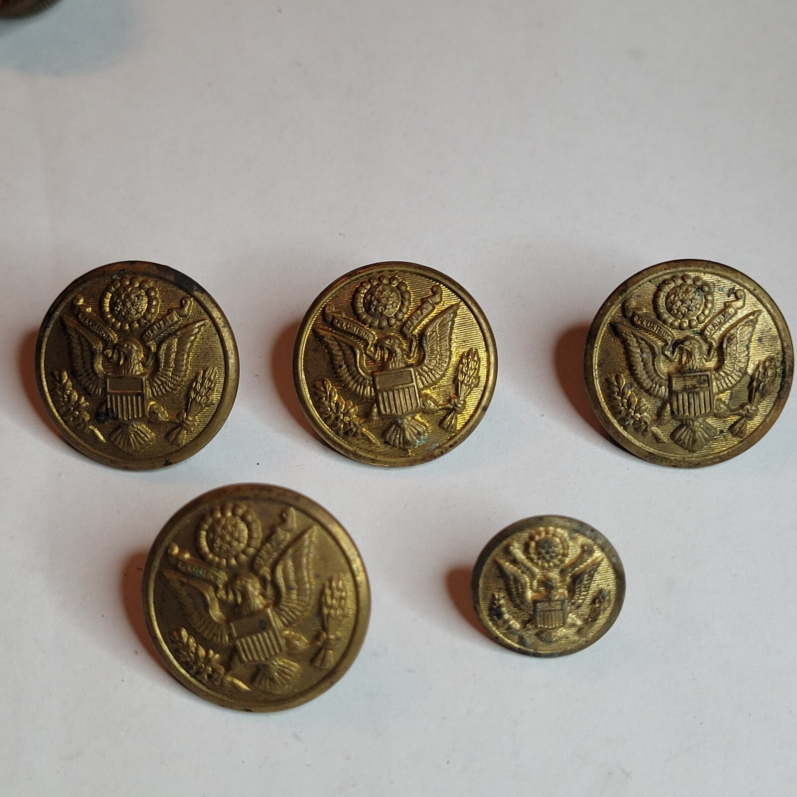 Lot of 5 WWI US Army Eagle Brass Buttons Scovill Mfg. Co. Waterbury | eBay
