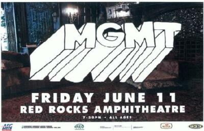 MGMT RED ROCKS 2010 COLORADO CONCERT POSTER | eBay