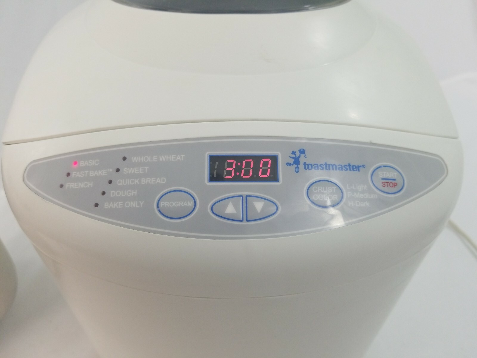 Toastmaster Automatic Bread Maker Machine TBR15 White Digital Display ...