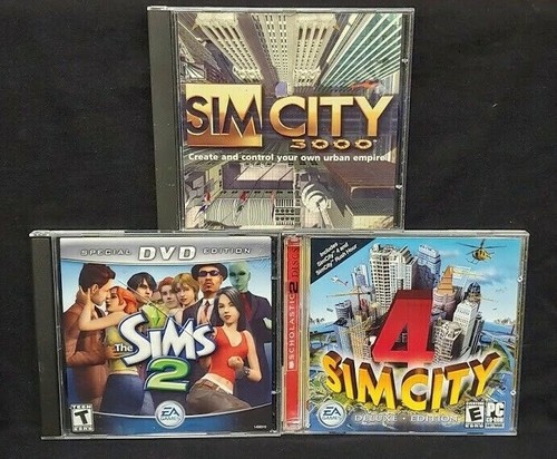 Sims 2, City 3000, Simcity 4 (Jewel Case, Windows PC) Game Lot Tested ...