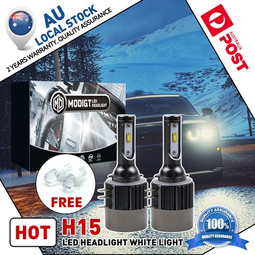 2X MODIGT H15 LED BULB DRL HIGH LOW Beam Headlight White For BMW ...