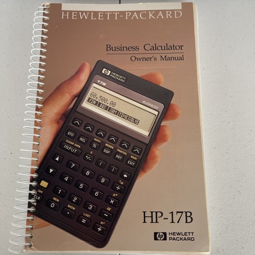 Hewlett-Packard HP-17B Business Calculator Spiral Bound Owner's Manual ...