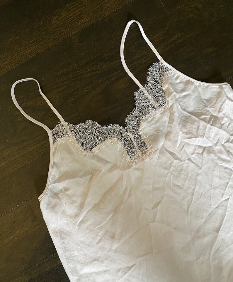 Victorias Secret Large Nylon Tank Top RN#54867 Lace With Tube Straps ...