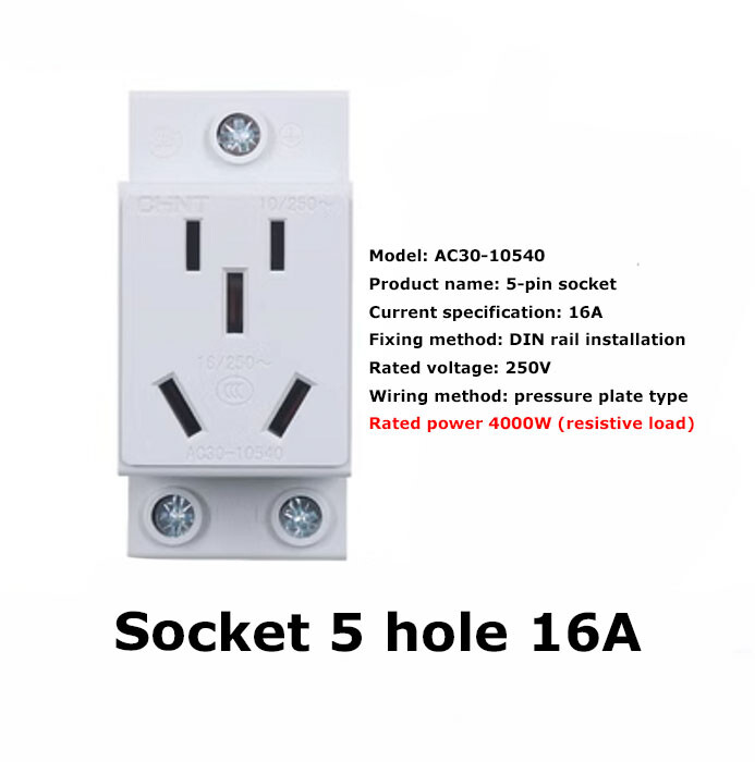 10/16/25A 250/440V DIN Rail Mount AC Power AC30 Modular Socket 2/3/4 ...
