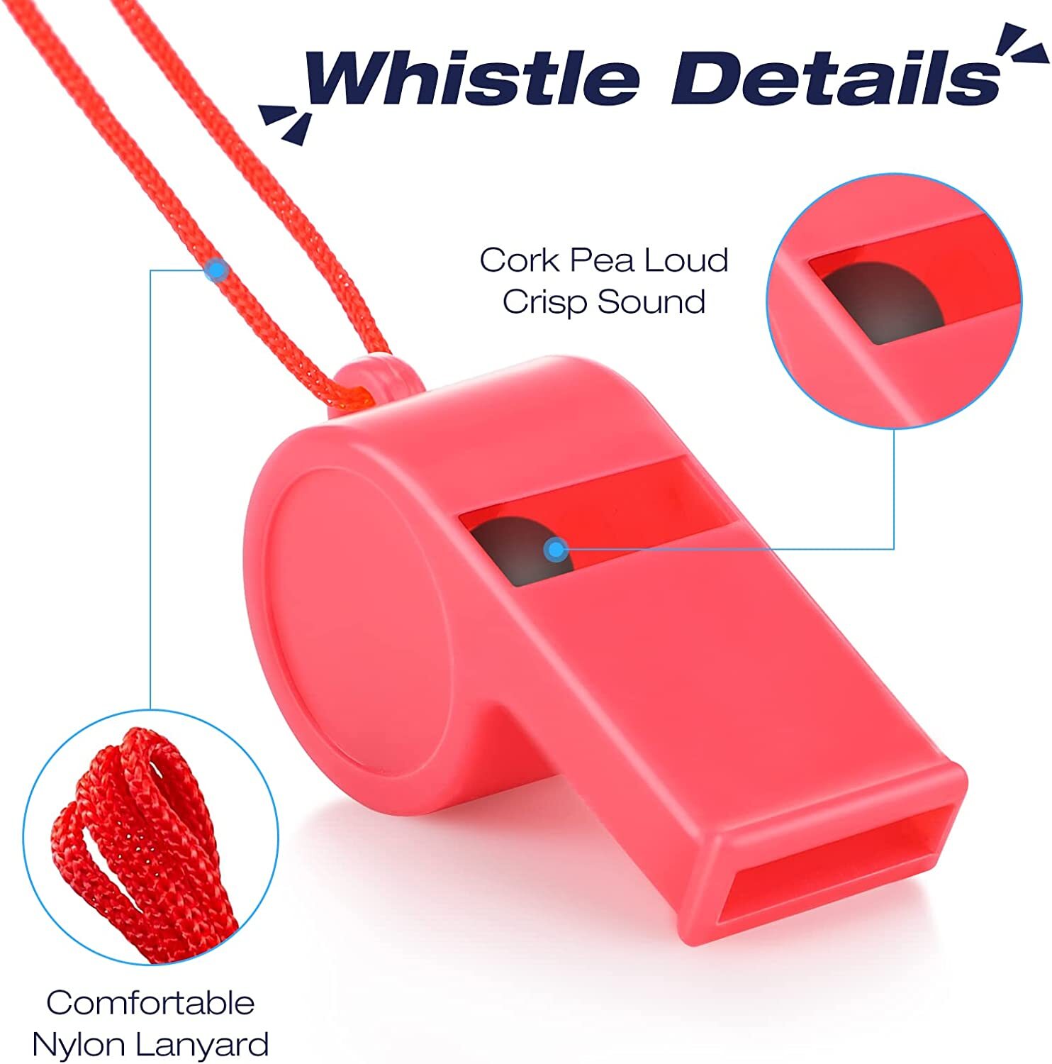 Plastic Whistles, Loud Crisp Sound Whistle, Sports Whistle Bulk with ...