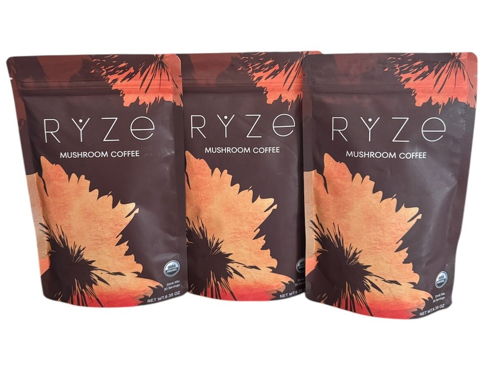 3 Pack Ryze Organic Mushroom Coffee W/ 4 RYZE 100% Authentic S | eBay